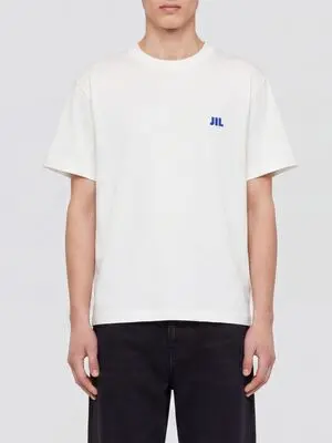 JIL SANDER Cotton Crewneck T-shirt With Contrast Logo On Chest - White