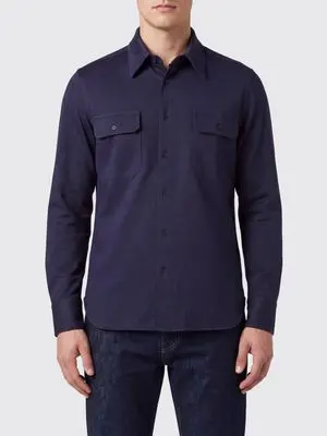 TOM FORD Slim Fit Striped Silk And Cotton Blend Shirt With Pockets - Blue