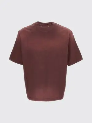 GOLDEN GOOSE Cotton T-shirt With Printed Logo And Dropped Shoulders - Wine