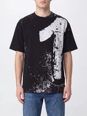 MAISON MARGIELA Slogan Print Cotton T-shirt With Dropped Shoulders - Black