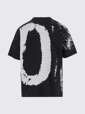 MAISON MARGIELA Slogan Print Cotton T-shirt With Dropped Shoulders - Black