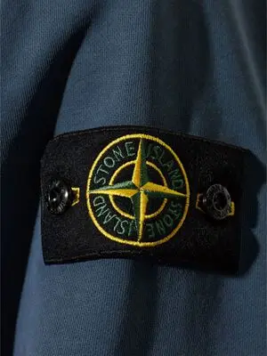 Stone Island Cotton Crewneck Sweatshirt With Compass Logo - Navy