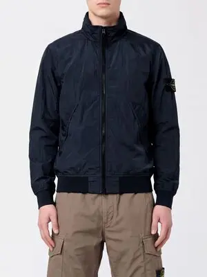 Stone Island Ultralight Windproof Nylon Bomber Jacket With High Neck And Logo Patch - Navy