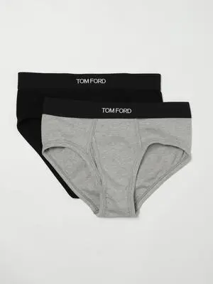 TOM FORD Two-pack Stretch-cotton Briefs With Logo Waistband - Black 1