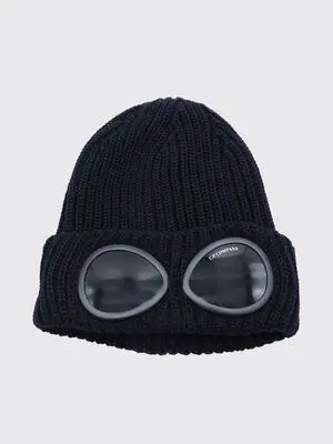 C.P. COMPANY Ribbed Wool Beanie With Goggles - Blue