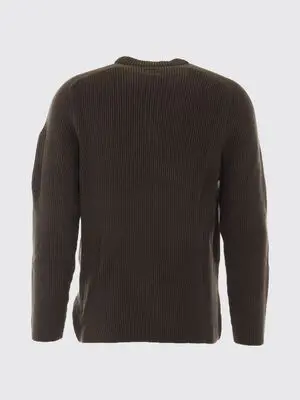 C.P. COMPANY Ribbed Crew Neck Jumper - Charcoal