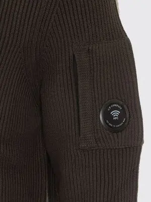 C.P. COMPANY Ribbed Crew Neck Jumper - Charcoal