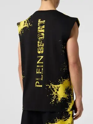 PLEIN SPORT Abstract Print Cotton Tank Top