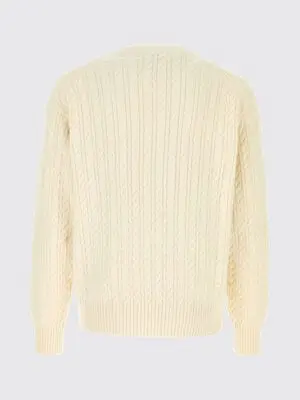 Kenzo Embroidered Logo Cotton And Wool Blend Crewneck Sweater - White