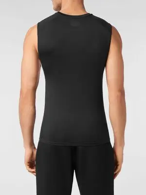 PLEIN SPORT Slim Fit Cotton Tank Top With Contrast Logo