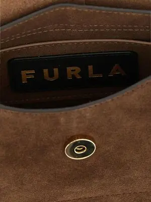 Furla Suede And Leather Shoulder Bag - Brown