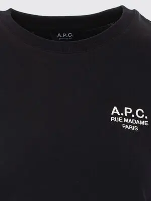 A.p.c. Slim Fit Cotton T-shirt With Contrast Logo - Black 1