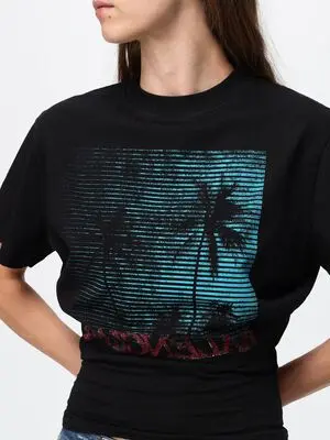Balenciaga Sunset Palms" Cropped T-shirt