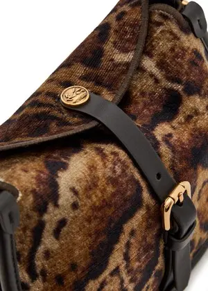 Etro Leopard Print Velvet And Leather Cross-body Bag - Multicoloured