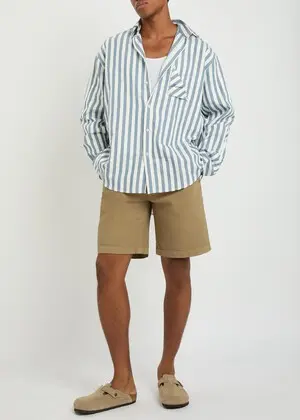 A.p.c. Logo-embroidered Cotton-twill Shorts