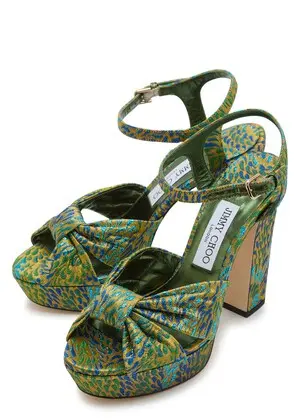 JIMMY CHOO Heloise 120 Brocade Platform Sandals