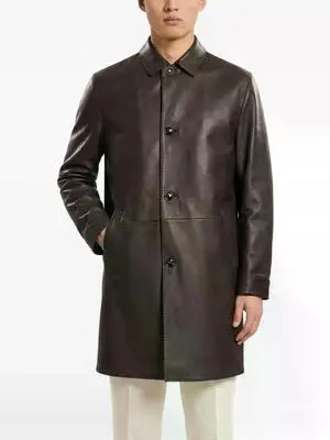 Kiton Single-breasted Leather Coat