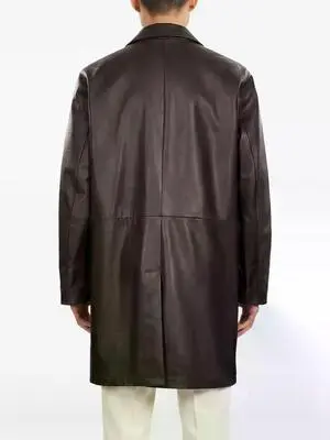Kiton Single-breasted Leather Coat