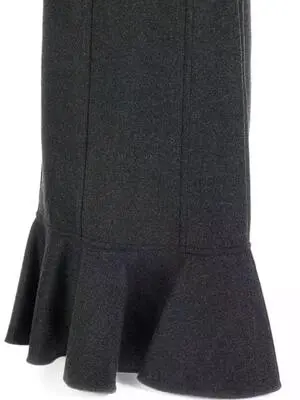 Plan C Ruffled Hem Midi Skirt