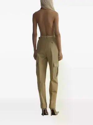 MUGLER Cashmere Argyle Halterneck Bodysuit