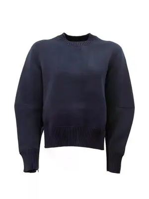 Sacai Paneled Crew Neck Long Sleeve Sweater