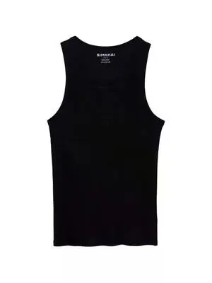 Simkhai Ribbed Scoop-neck Tank Top - Black