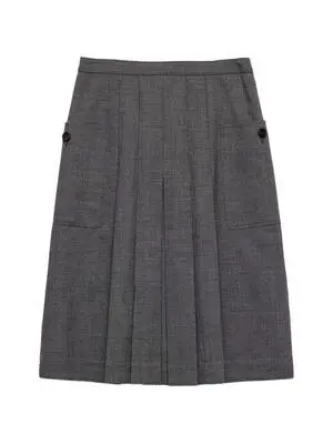 Prada Rush Stitch Pleated Skirt - Grey