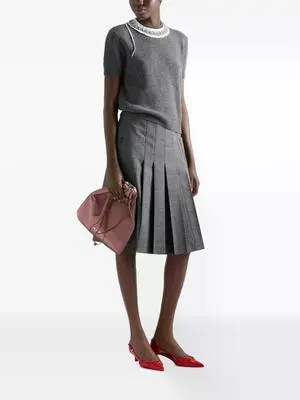 Prada Rush Stitch Pleated Skirt