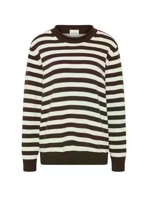 Posse Lara Striped Long Sleeve Sweater - Brown