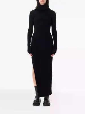 Rick Owens Ribbed-knit Roll-neck Dress - Black