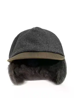 Sease Ear-flap Peaked Cap - Grey