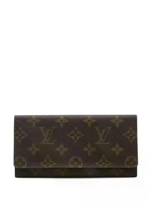 LOUIS VUITTON 1992 Monogram Porte Yen 3 Cartes Credit Wallet Long Wallets - Brown