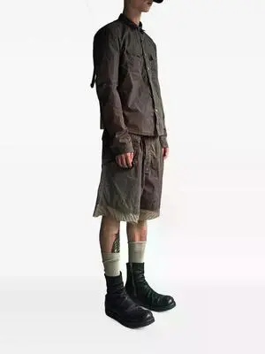 SAN263-1 Waxed Embroidered-pocket Shirt