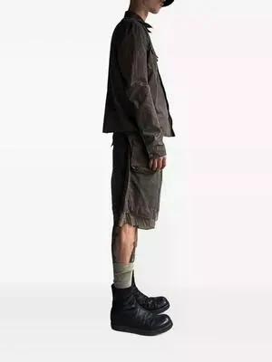 SAN263-1 Waxed Embroidered-pocket Shirt
