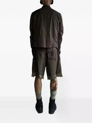 SAN263-1 Waxed Embroidered-pocket Shirt