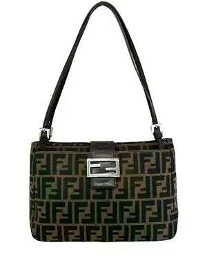 Fendi 1990-2000 Zucca Canvas Shoulder Bag - Brown