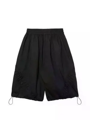 SAGE NATION Fossil Ruched Panel Shorts