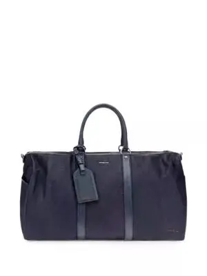 Kiton Logo-plaque Leather-trim Holdall Bag - Blue