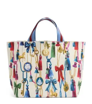 Harrods Small Tassel Tote Bag - Ivory
