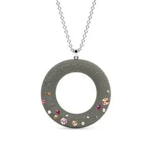 GOLD & HONEY Confetti Donut Necklace - Grey