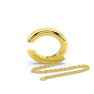 ONI 14k Plated Tapered Essential Ear Cuff With Chain - Gold