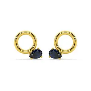 ONI Blue Sapphire Donut Studs - Gold