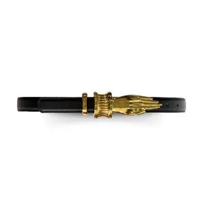 INDIGOLUSH Gilded Lure Hand Buckle Belt - Black