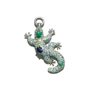 ONI Echo Gecko Charm Lizard Charm - Silver