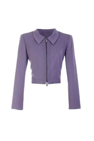 LUNA FASHION HOUSE Neda Cropped Zip Blazer - Purple
