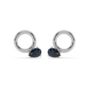 ONI Blue Sapphire Donut Studs - Silver