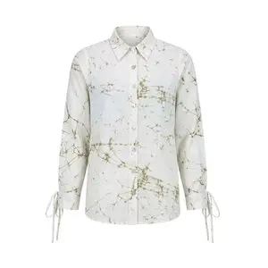 CELESTE MENDIS Hand-batik Cotton Shirt With Cuff Straps