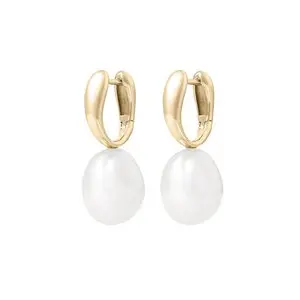 CHIARA TEDESCHI JEWELLERY Chiara Tedeschi Jewellery Napoli Pearl Hoop Earrings Gold
