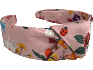 LAZYJACK PRESS La Vie En Rose Italian Silk Knotted Headband - Pink