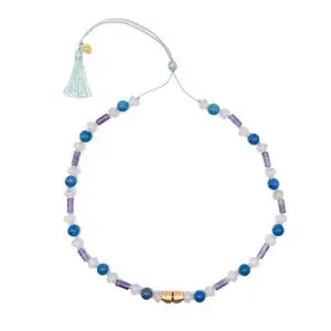 Après Youth Beaded Friendship Necklace With Gold Beads - Blue